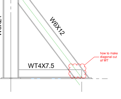 Diagonal cut of WT4 at W6x12 kicker - Autodesk Community