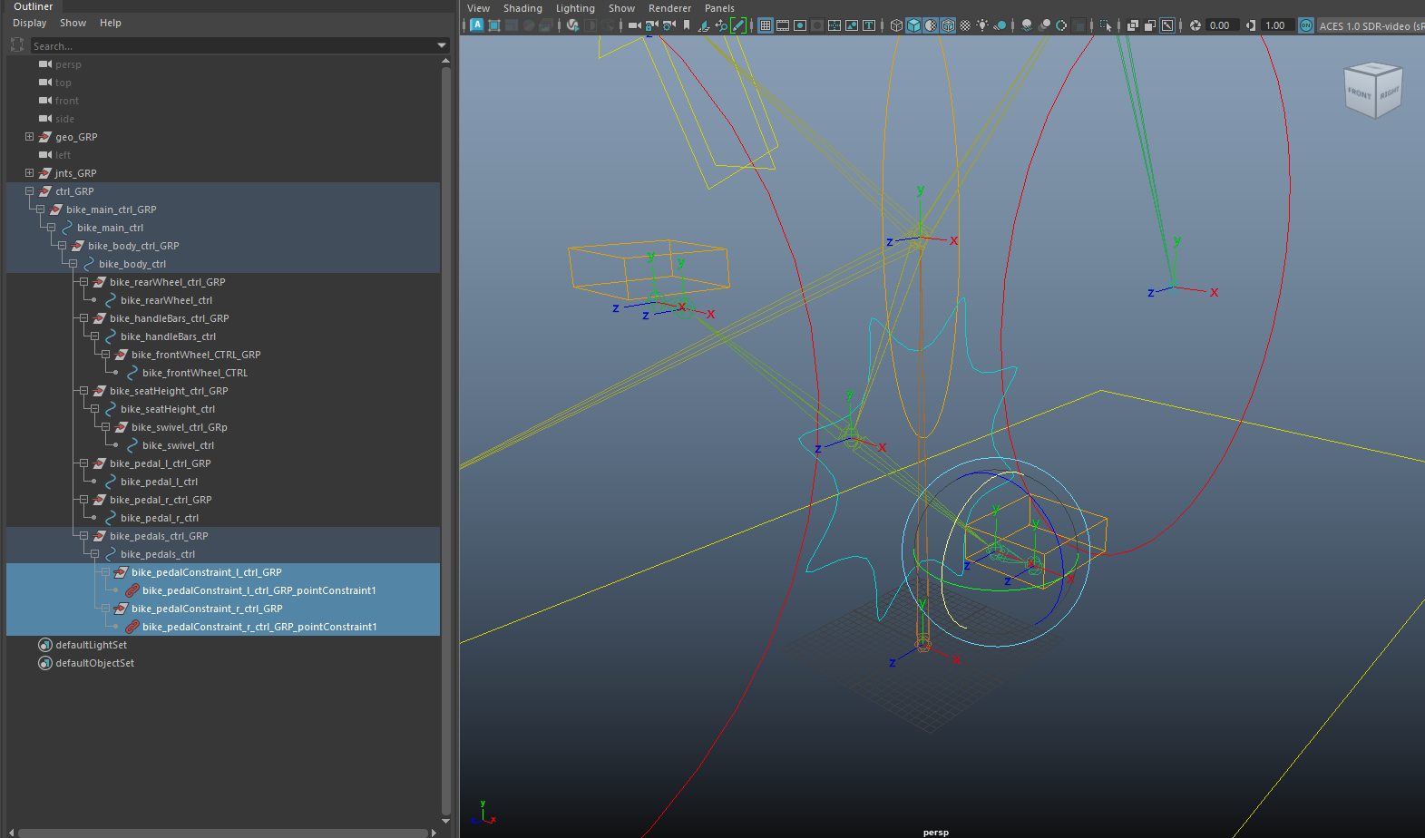 Solved: Rigging controller for bike pedals not following along rest of bones/hierarchy ...