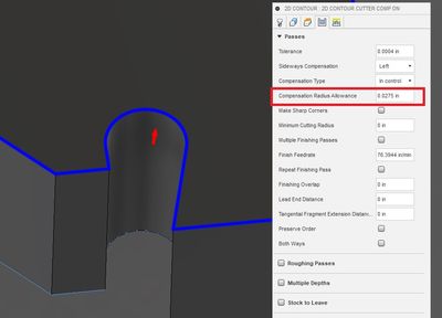 Solved: Warning: A contour was not machined because the given lead parameters would cause a ...