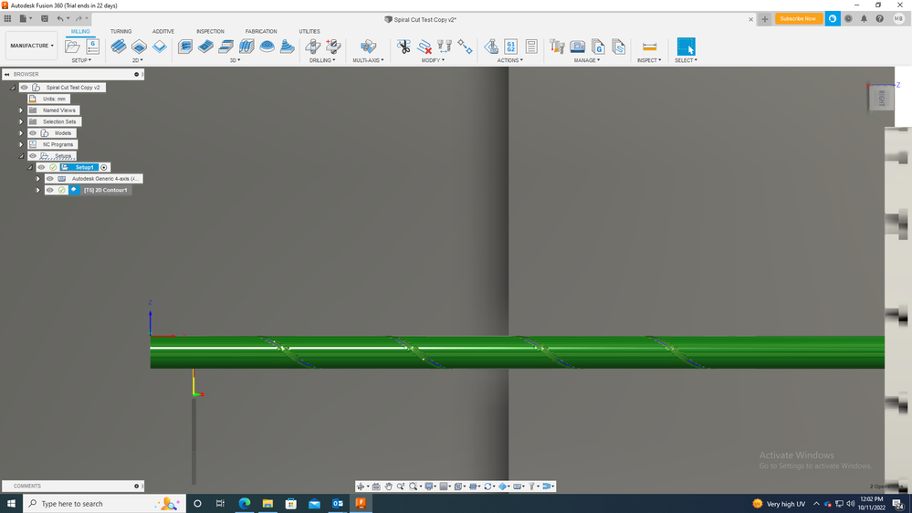 4th Axis Spiral Tool Path Help Generating G Code Autodesk Community