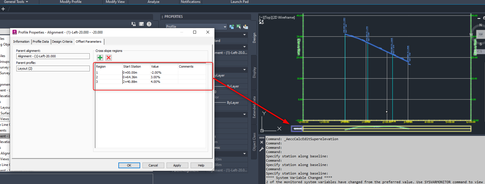 Introduce Cross-Slope Regions from Offset Profile Parameters into Profile Views data bands in ...