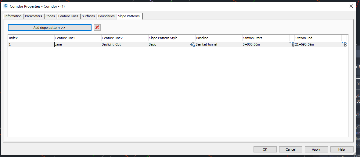 Slope Pattern missing on most of corridor - Autodesk Community