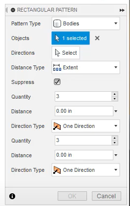 Solved: Newb- I'm missing the "full" rectangular pattern menu - Autodesk Community