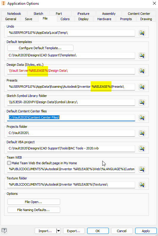 Using Variable "%RELEASE%" in File Path - Autodesk Community