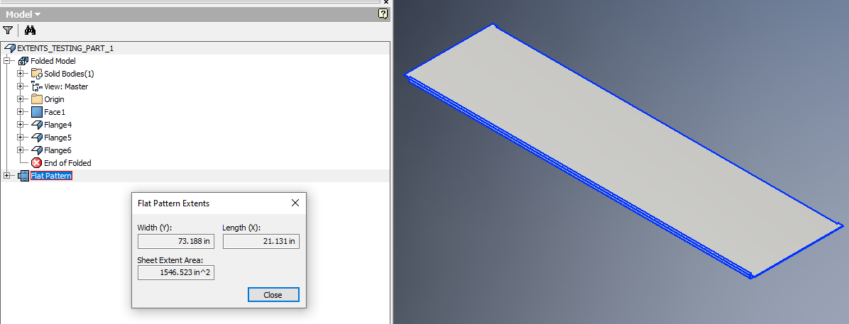 Solved: Flat Pattern Extents switch after adding flanges to sheet metal part - Autodesk Community