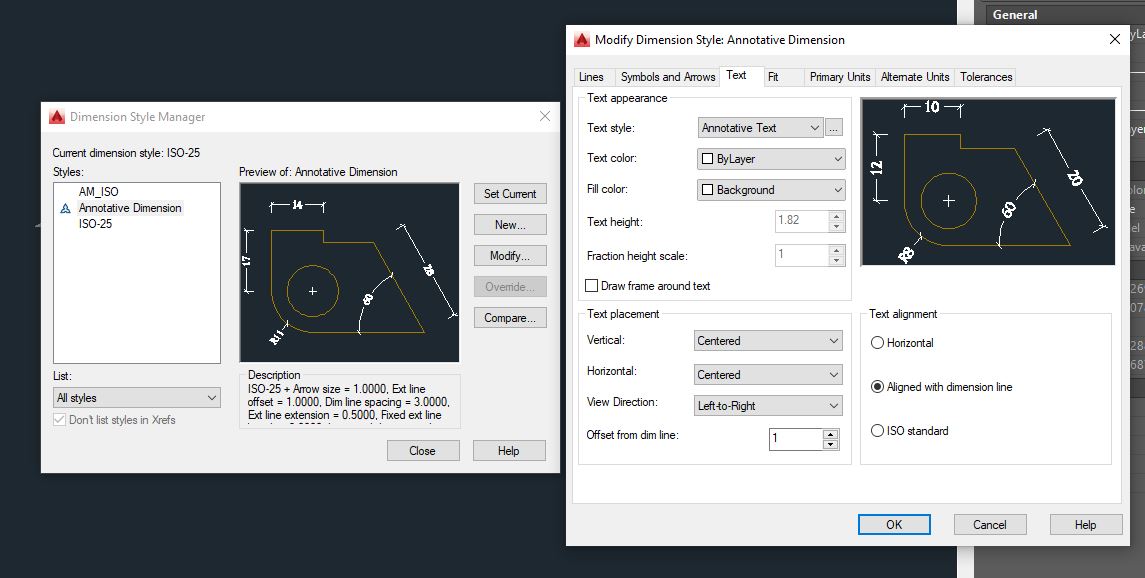 AutoCAD LT 2023 - Dimensions, text and leaders do not show up in view ...
