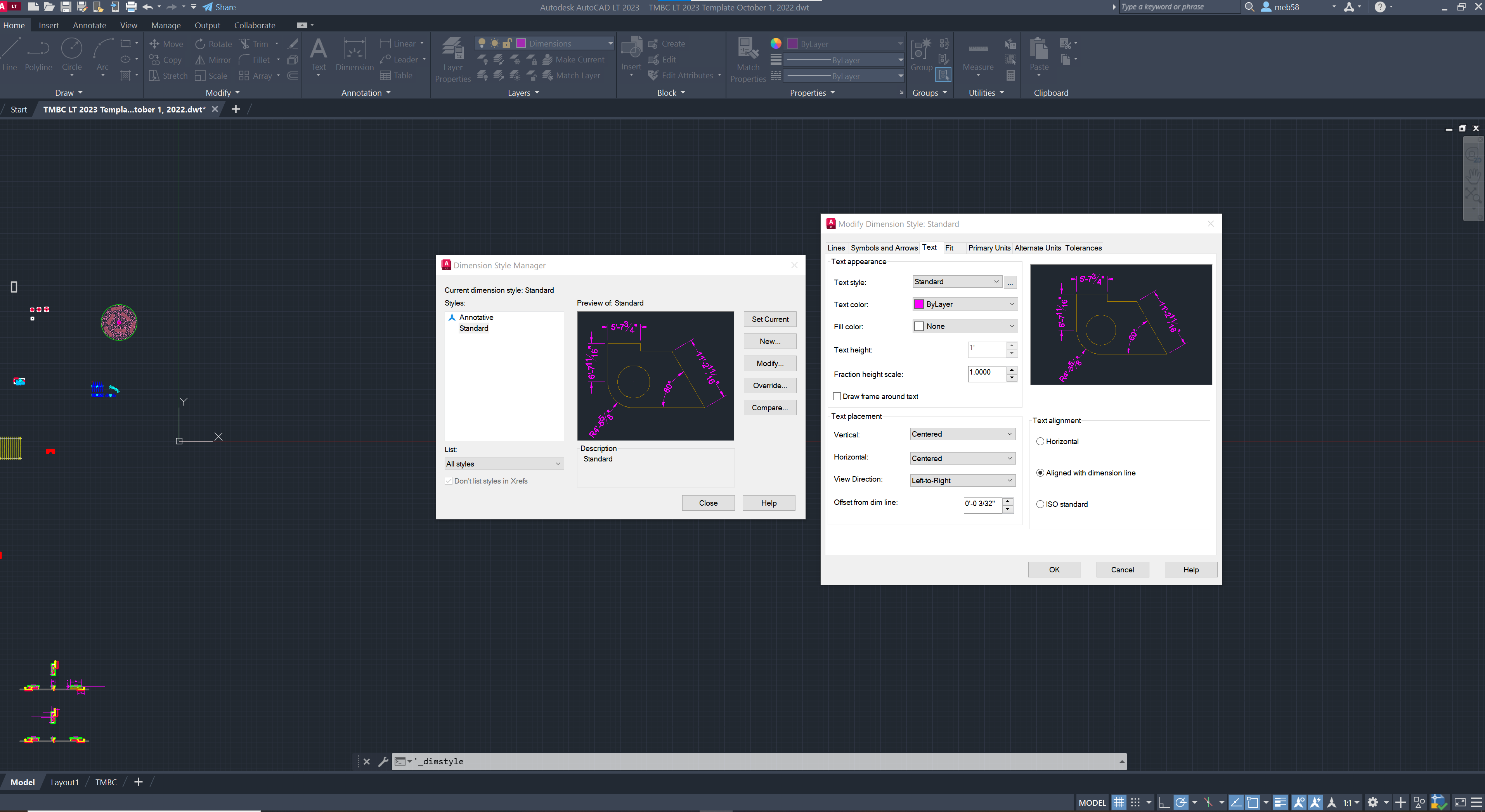 AutoCAD LT 2023 - Dimensions, text and leaders do not show up in view port - Autodesk Community