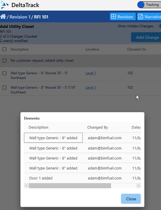 Track changes - autodesk