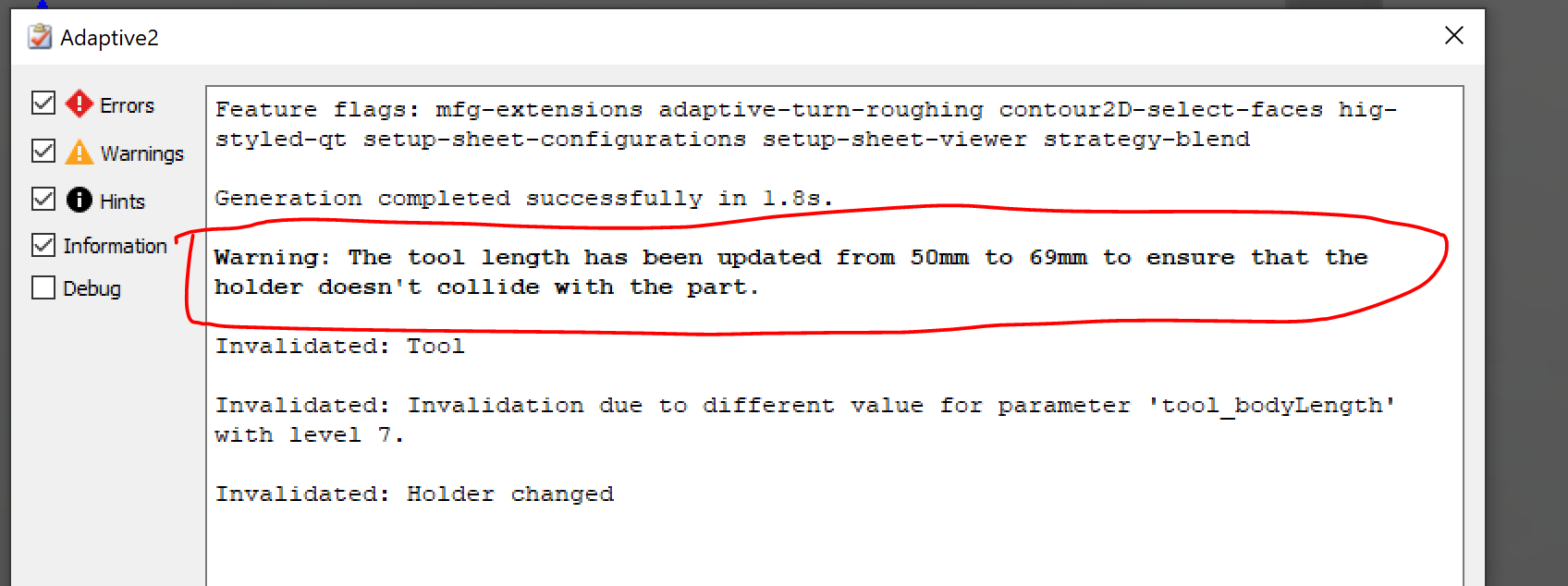 Solved: No warnings when tool is too short for operation? - Autodesk Community