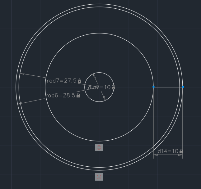 Solved: How to dimension constrain circles from edge? - Autodesk Community
