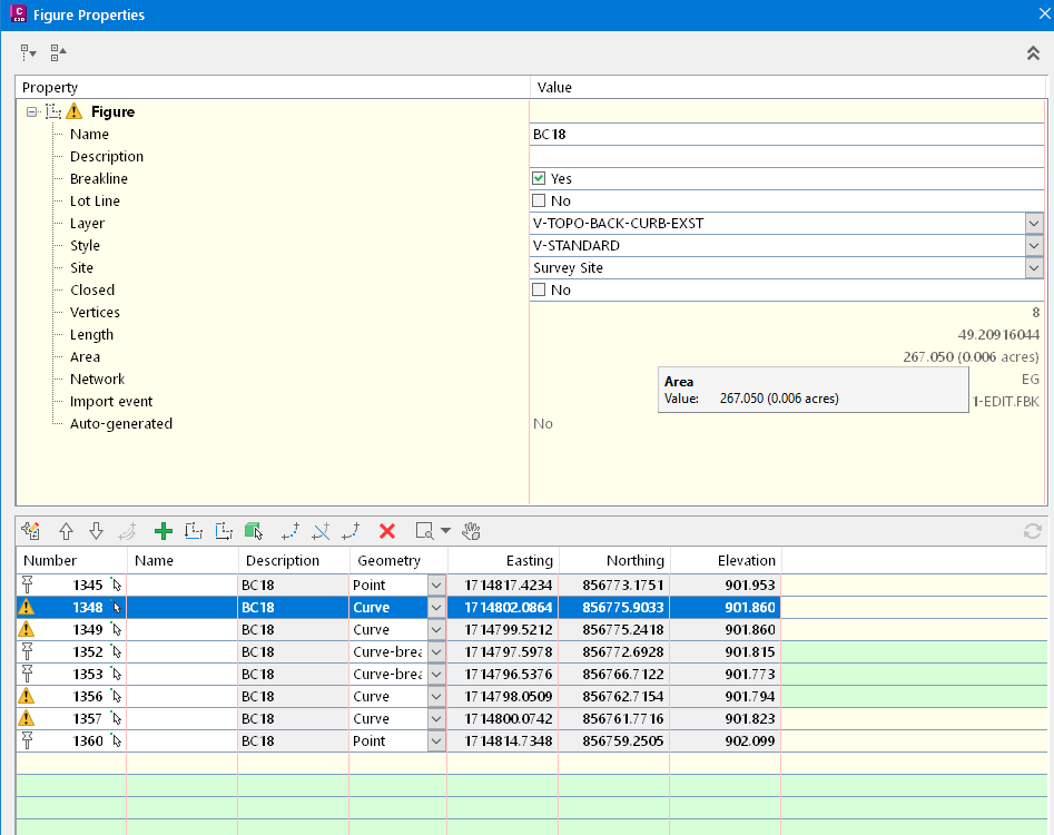 Solved Survey Figures A Quick Hack To Edit A Survey Figure With Line And Curves Curbs 