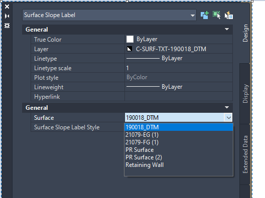 Solved: Changing reference surface for labels shows too many options - Autodesk Community