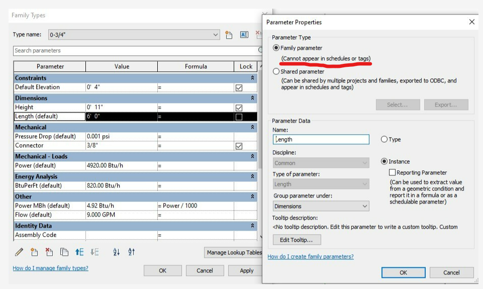 Mechanical Equipment Length Tag Parameter - Autodesk Community