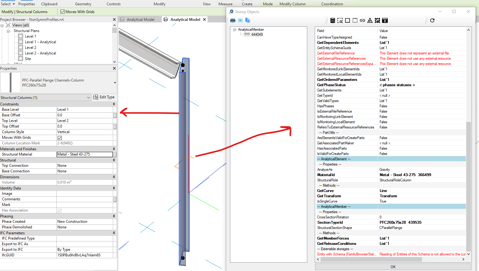 Wrong orientation of analytical members from family instance - Autodesk Community