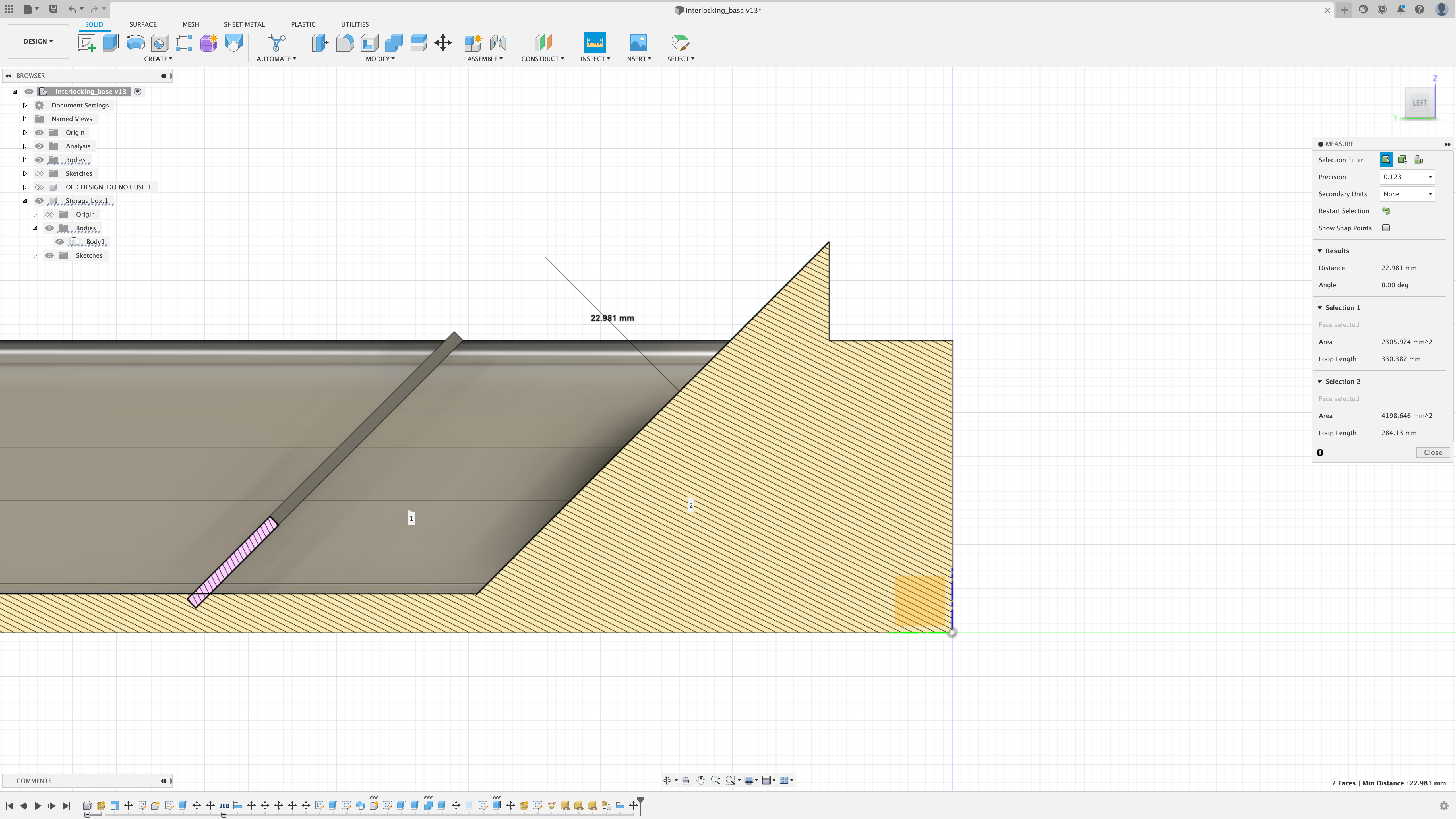 How to set a specific distance between two bodies both at an angle? - Autodesk Community