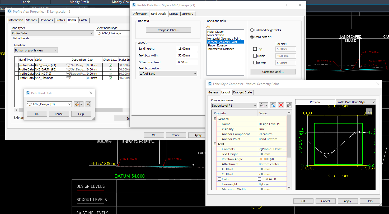 Solved: Levels and chainages will not display on profile sections. - Autodesk Community