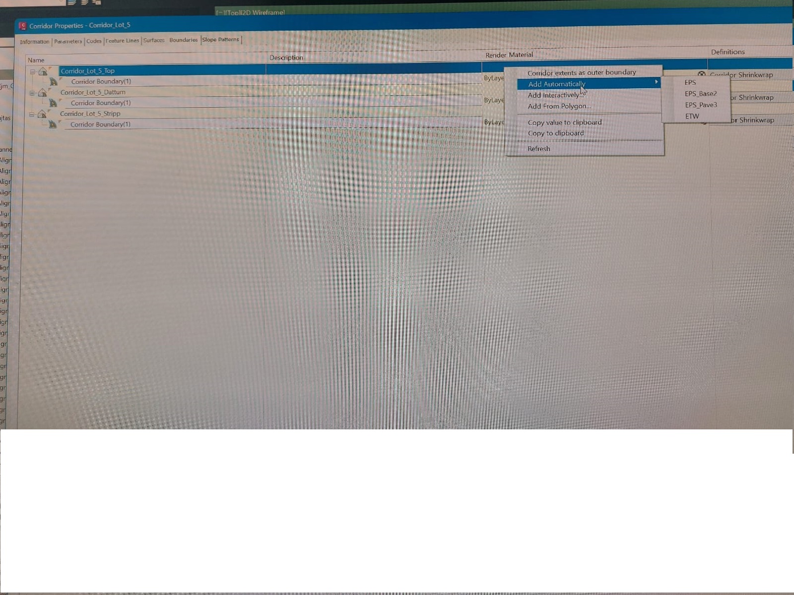 Volume Calculations Problem, Datum surface not generated Correctly, Corridor with one baseline ...