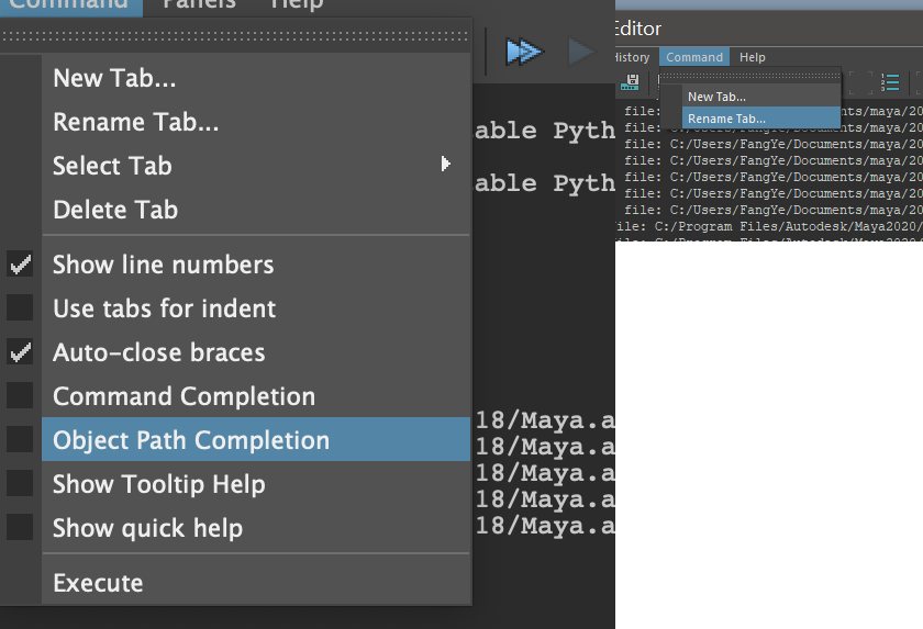where is the script auto completion UI in Maya 2020 - Autodesk Community