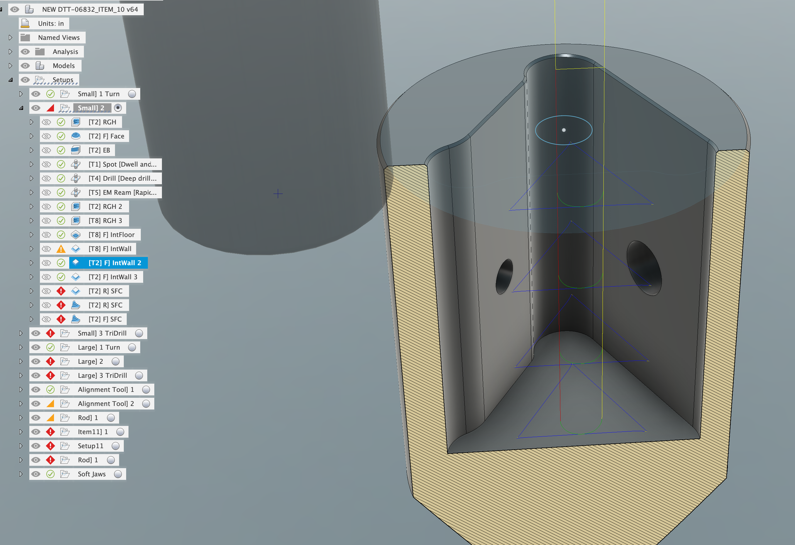 "A contour was not machined because the given lead parameters would cause a collision ...