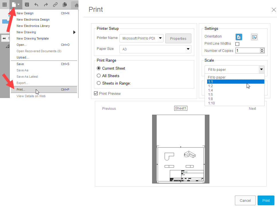 Solved: Printing at 1:1 scale with Fusion360 Browser Access - Autodesk Community