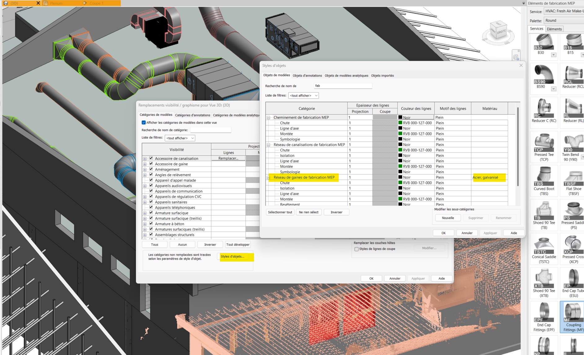 Solved: How to change material of fabrication MEP elements ? - Autodesk ...