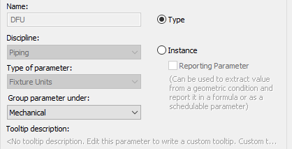 size lookup fixture unit unit type - Autodesk Community