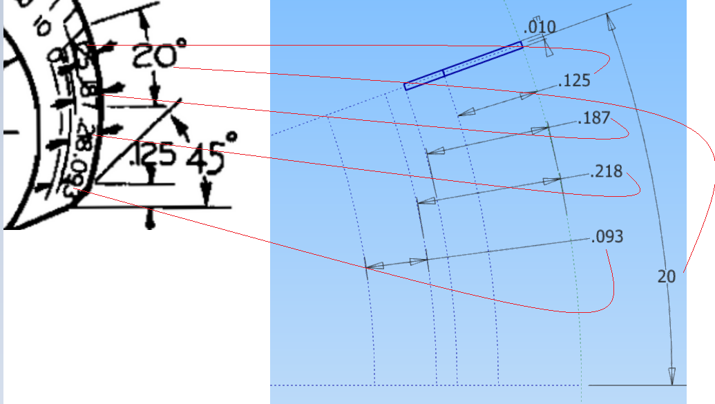Applying markings and numbers on an inclined surface of a feature ...
