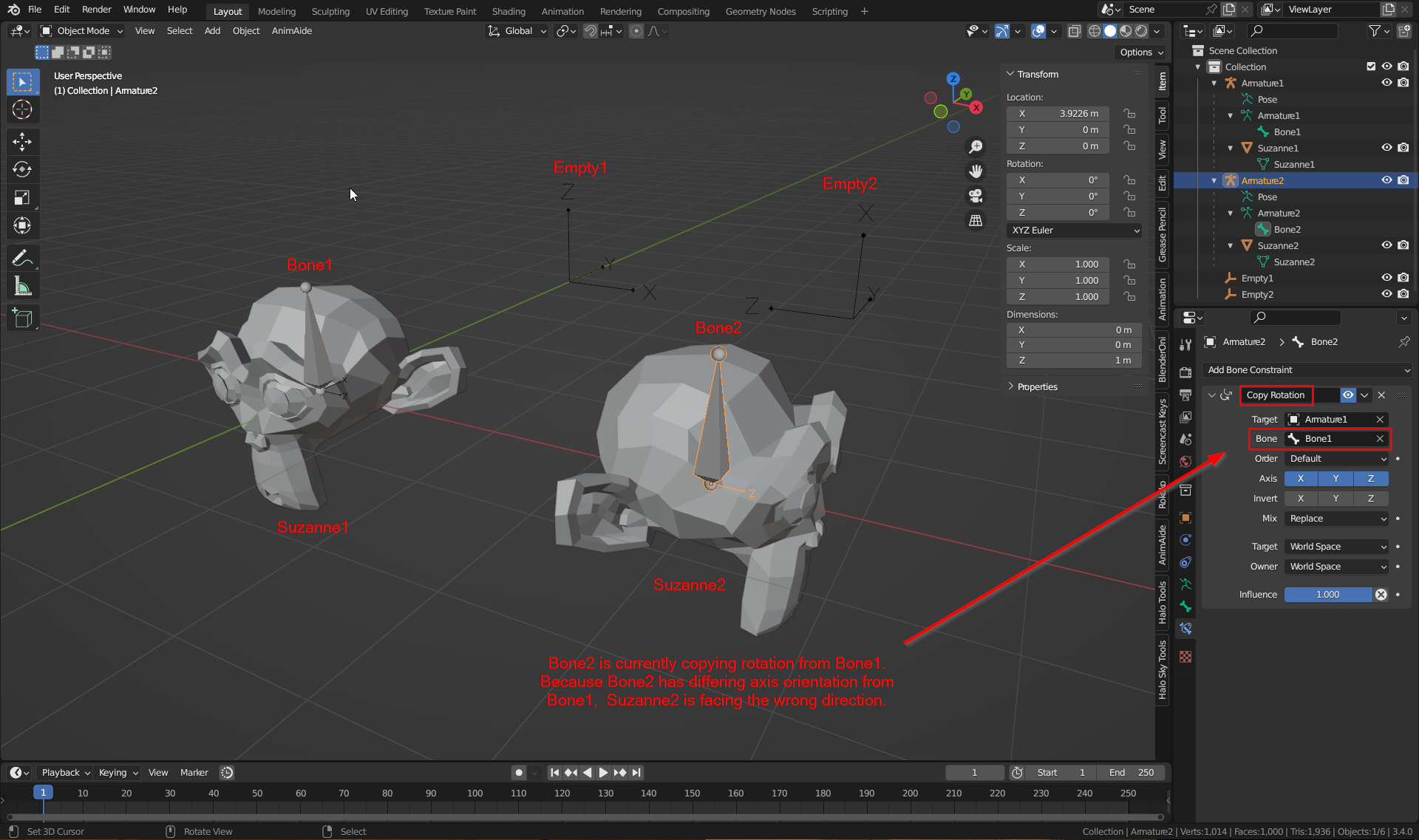 Solved: Is it possible to copy rotation from two objects to a single object at the same time ...