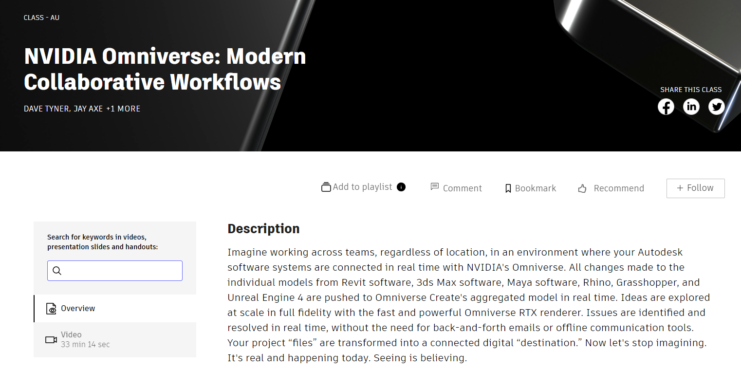 Link to Nvidia Omniverse - Autodesk Community
