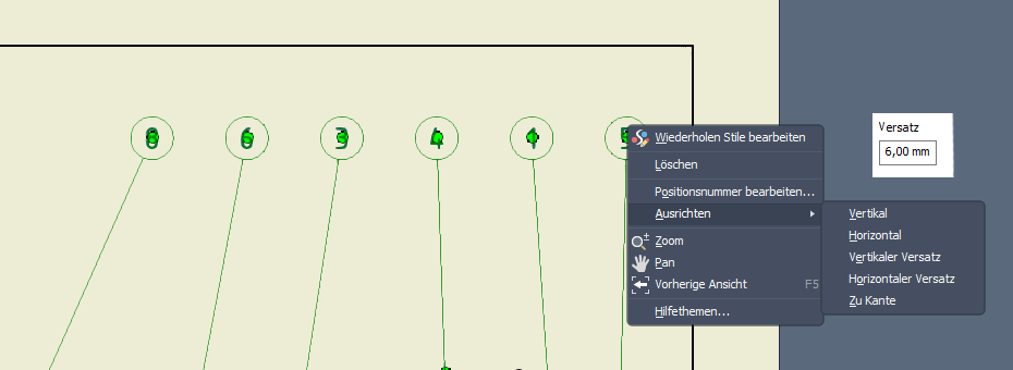 Positionsnummern ausrichten nachträglich Möglichkeit Versatz zu ändern ...