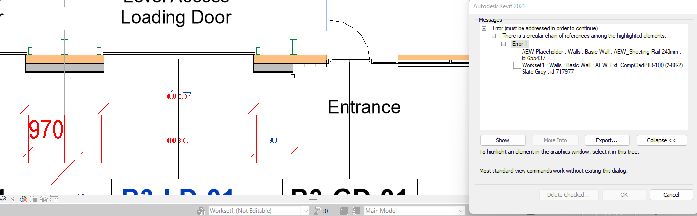 Circular Chain of References between 2 Joined walls & Door - Autodesk Community