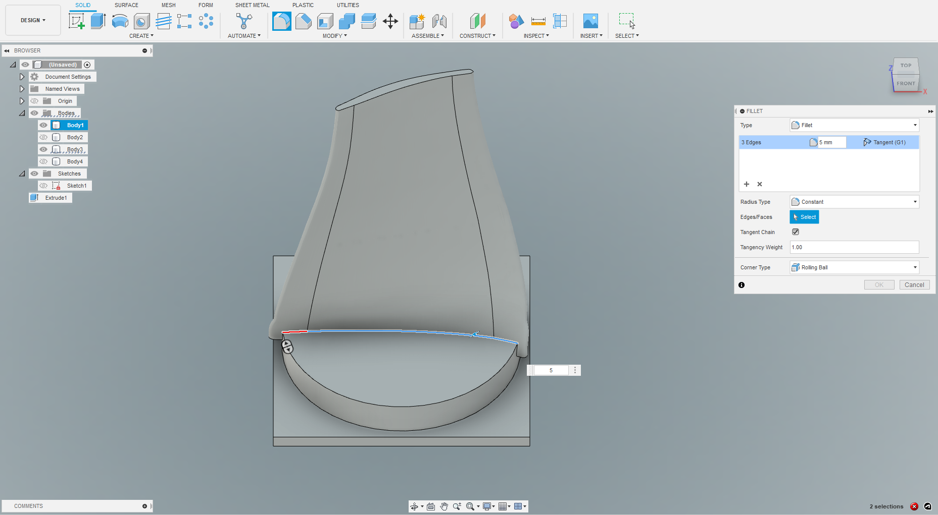 Unable to create fillet - Autodesk Community