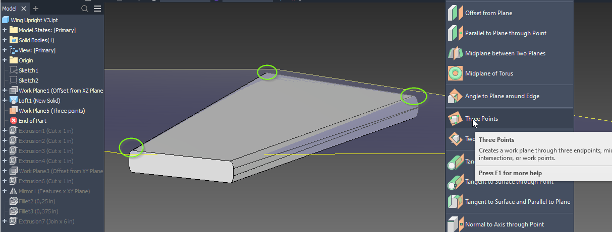 Solved Plane On A Flat Lofted Surface Autodesk Community