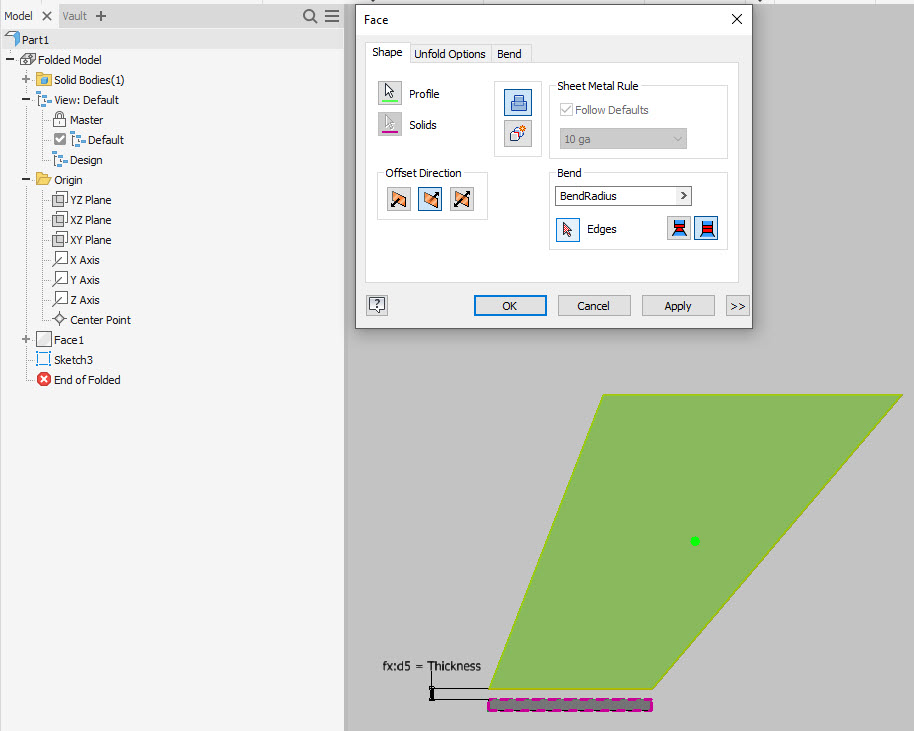 Solved: Sheet Metal Offset, but at the end of the flange instead of the beginning - Autodesk ...