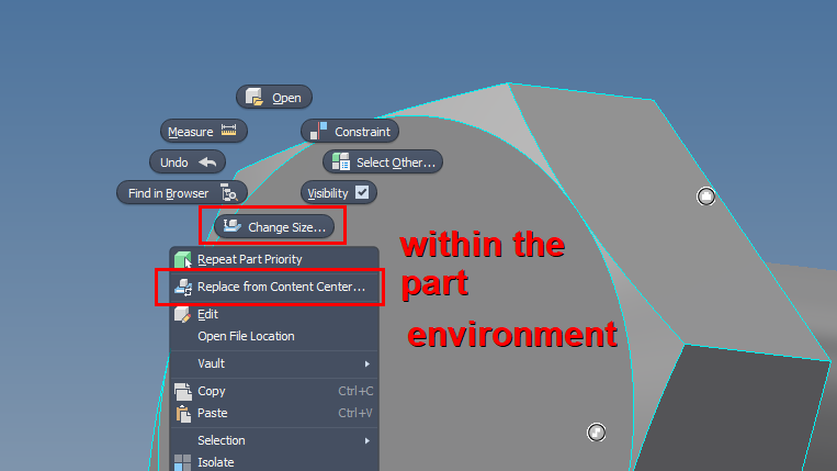 Change Content Center File From Part Selves - Autodesk Community