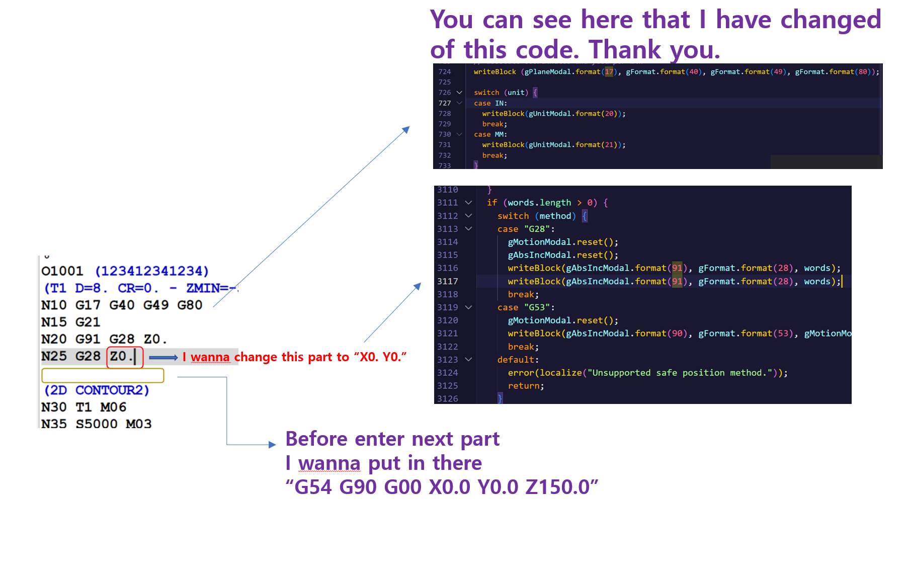 how can i change the first part (idk how to say it) of my nc code ...