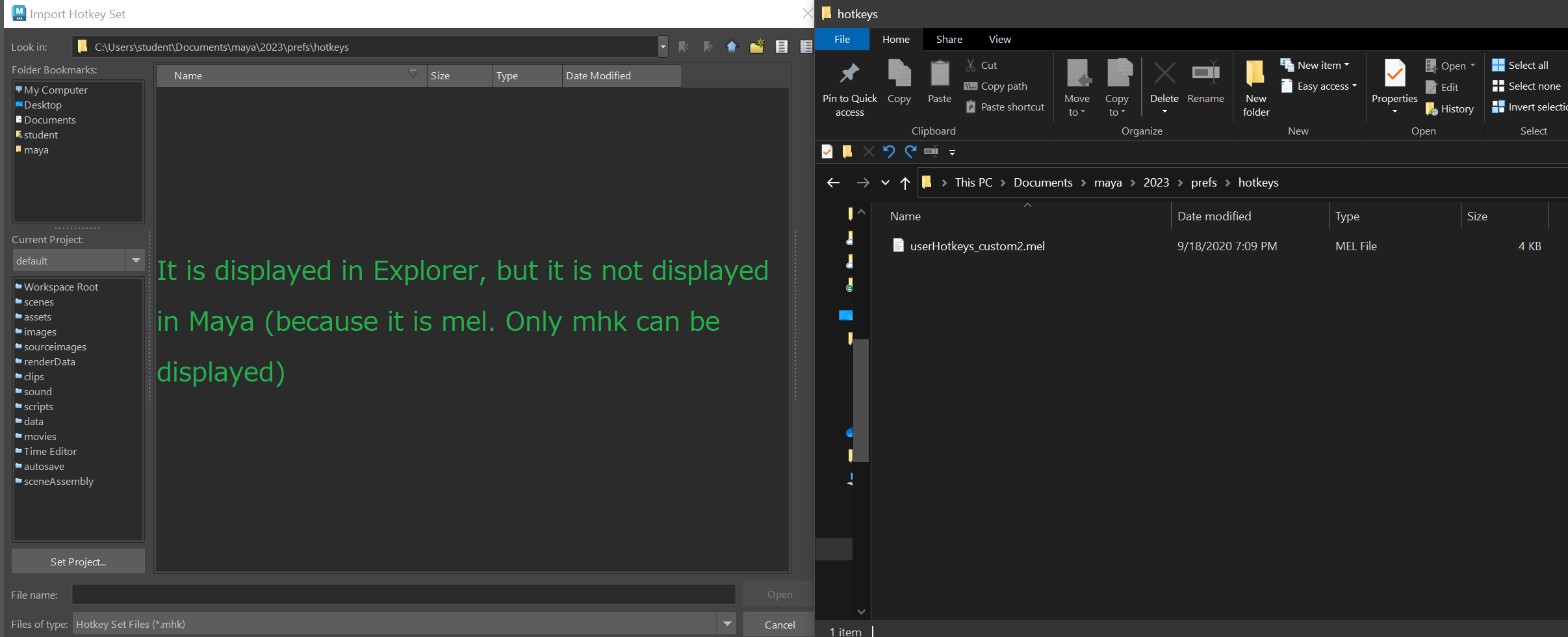 Solved How To Import Hotkeys With Mel In Maya 2023 Or How To Convert From Mel To Mhk File 