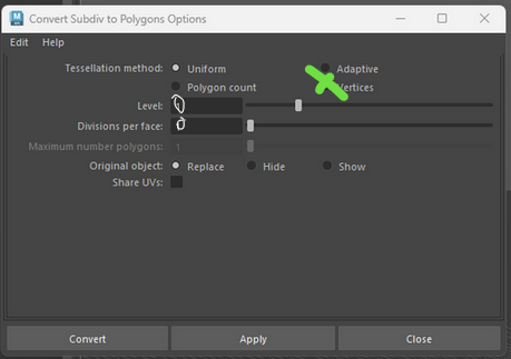 Solved: [2023.3] Convert Subdiv to Polygons - Uniform - Level 0 gives wrong output - Autodesk ...