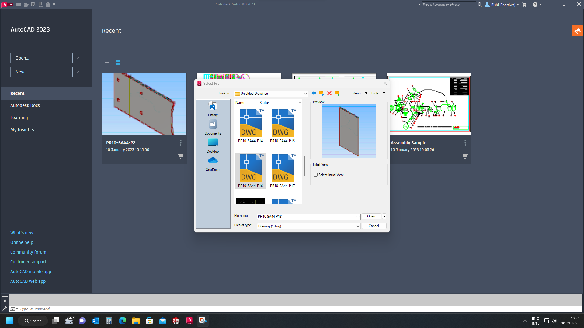 Preview of dwg (flat Pattern of sheet metal part) file not shown in ...