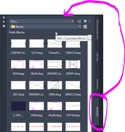 Library tab on block palette "File not found" - Autodesk Community