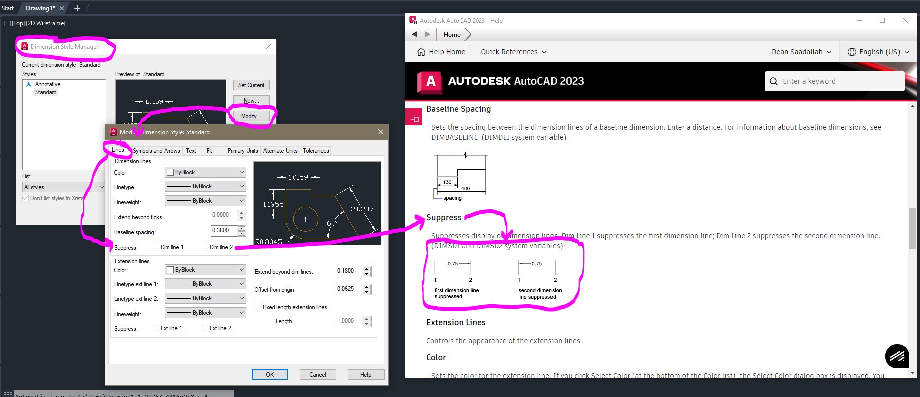 Solved: How a system variable hides extension lines? - Autodesk Community