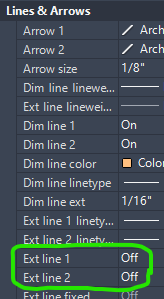 Solved: How a system variable hides extension lines? - Autodesk Community