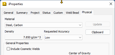 Weld material density issue (Inventor 2023.2 build 271) - Autodesk ...