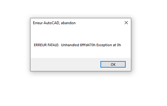 Résolu : AutoCAD : Crash logiciel - Autodesk Community