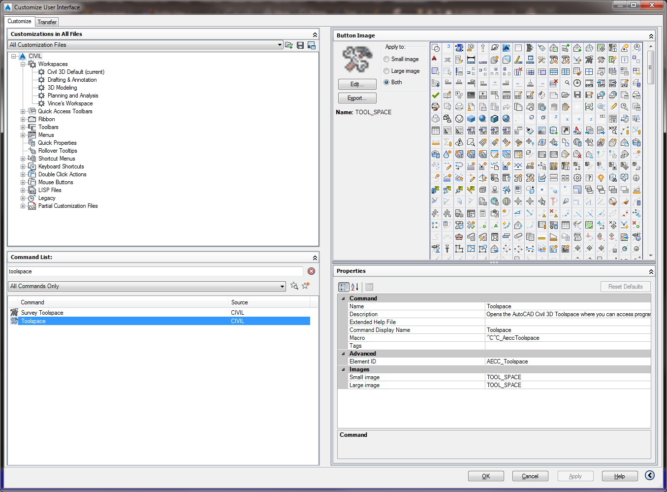 No Toolspace Image in Civil 3D 2015 Ribbon Button - Autodesk Community