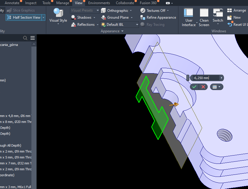 Section through hole/cylinder in model view - Autodesk Community