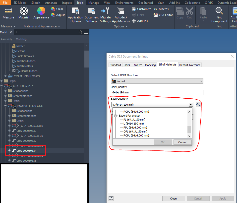 Default Parameter for BOM in T&P - Autodesk Community
