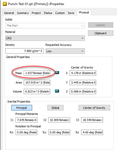 Custom Weight of Material - Autodesk Community