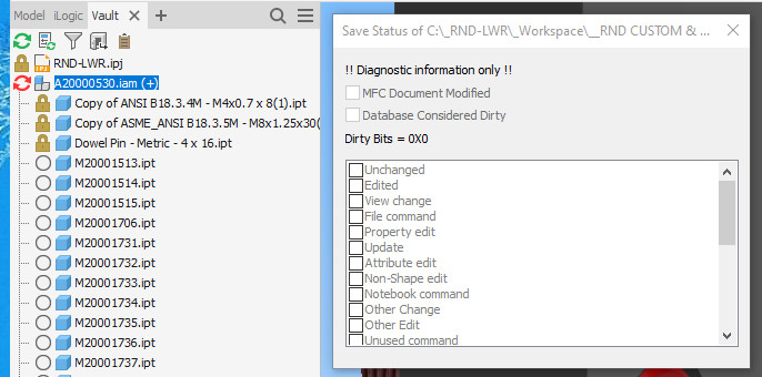 Inventor prompts "do you want to check out this file immediately after ...