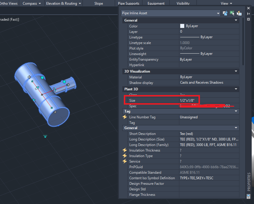 Modify "SIZE" Parameter display format to show T x T x T for all reducing tee's - Autodesk Community